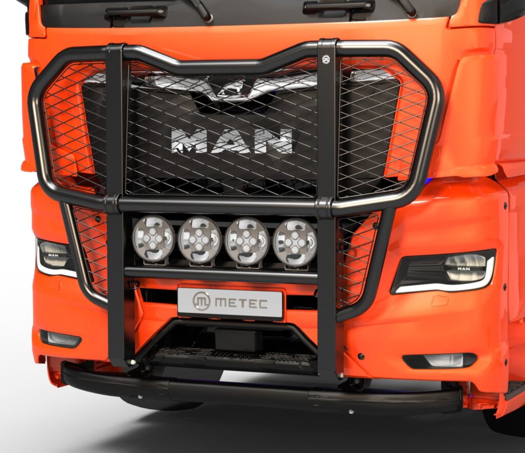 OUTLAND BULL BAR to suit MAN TGX 2020 on Steel bumper - Spot On Truck Bars